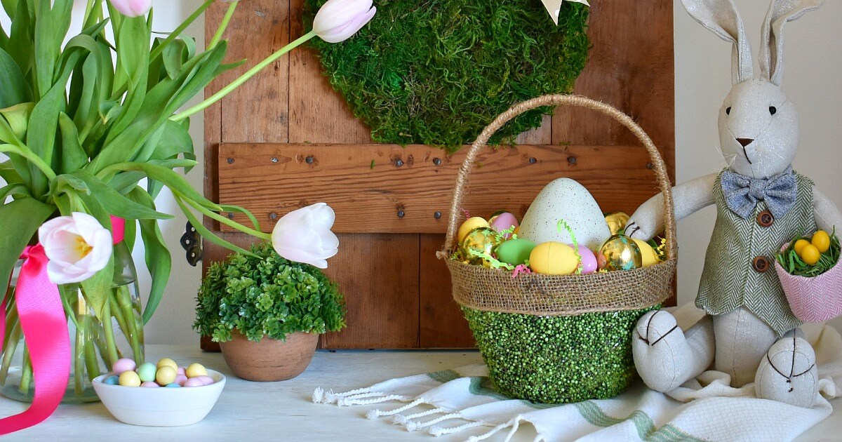 Simple and Happy Spring Vignette on My Sideboard - An Extraordinary Day